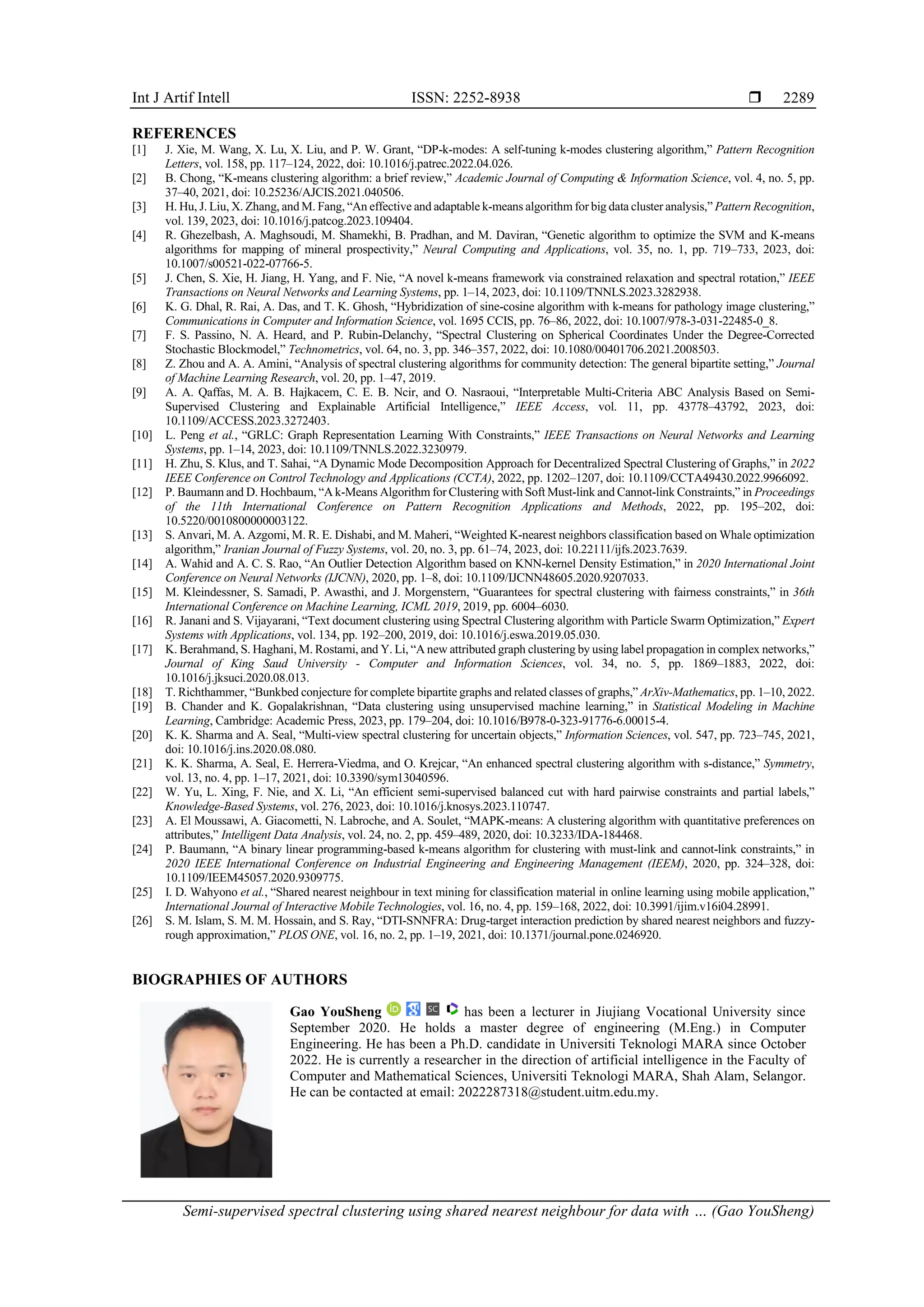 Semi-supervised spectral clustering using shared nearest neighbor for data with different shape ...
