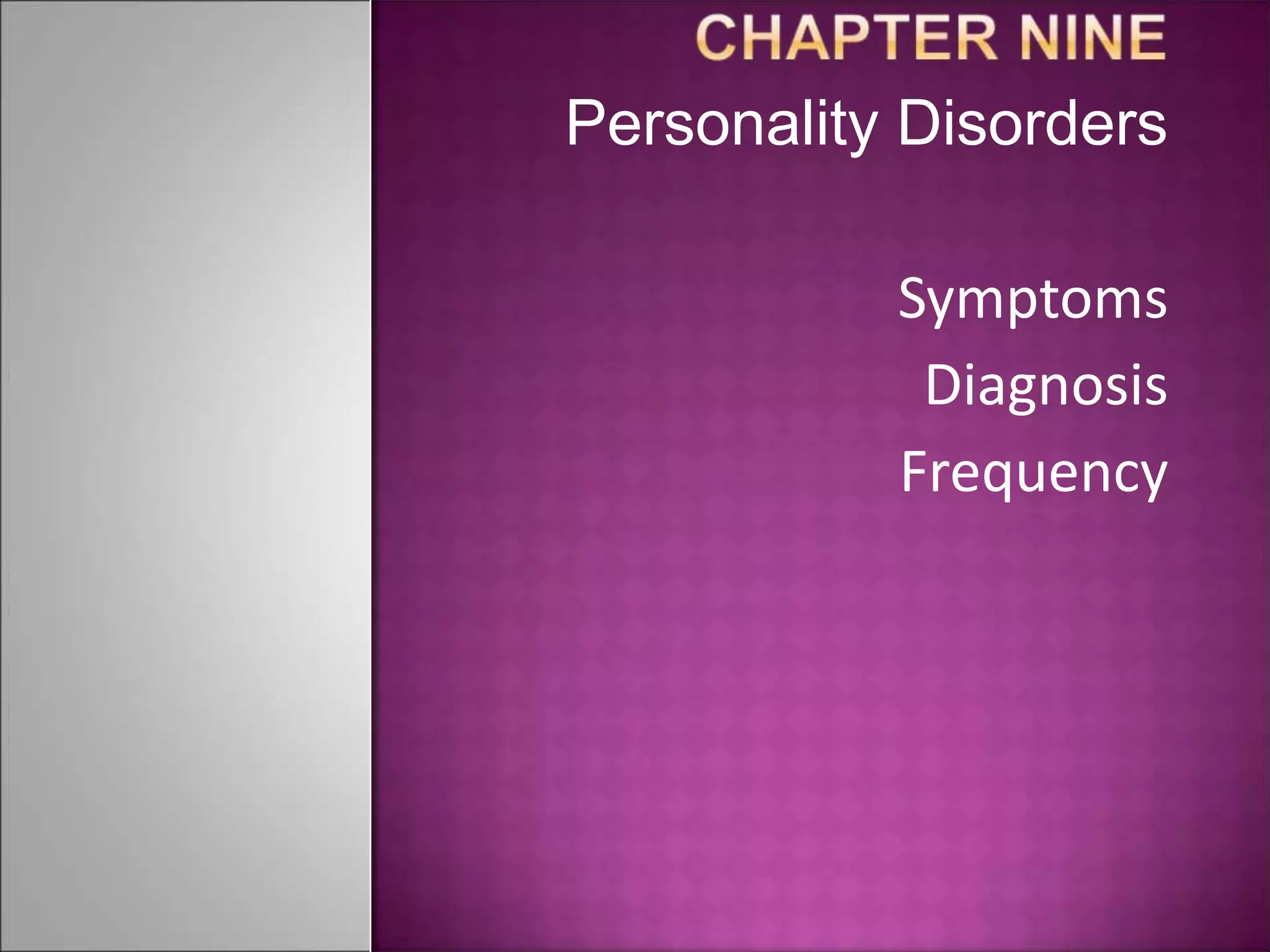 Personality disorders | PPT