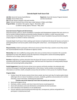 Coach Job Description | PDF