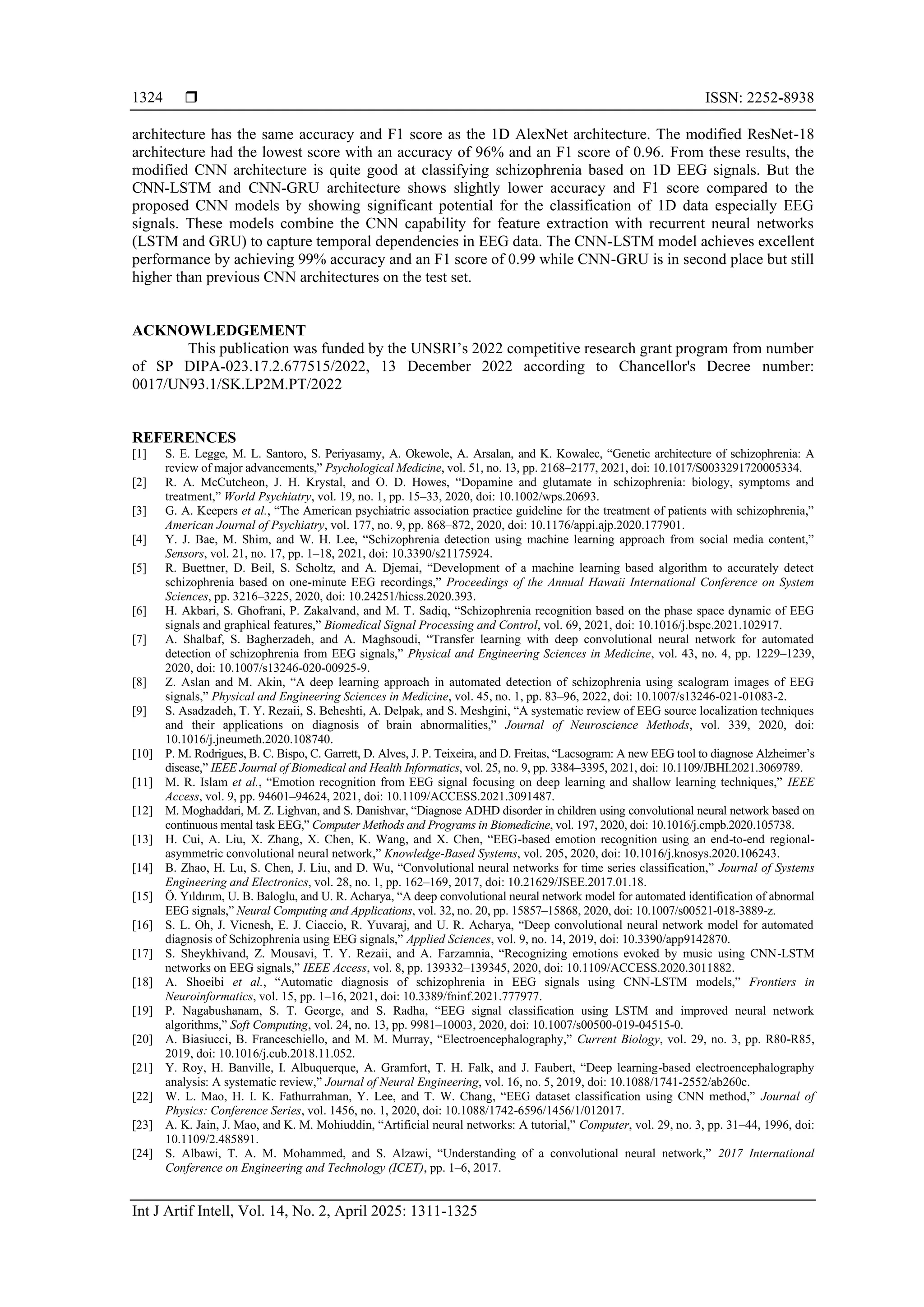 Accuracy of neural networks in brain wave diagnosis of schizophrenia | PDF