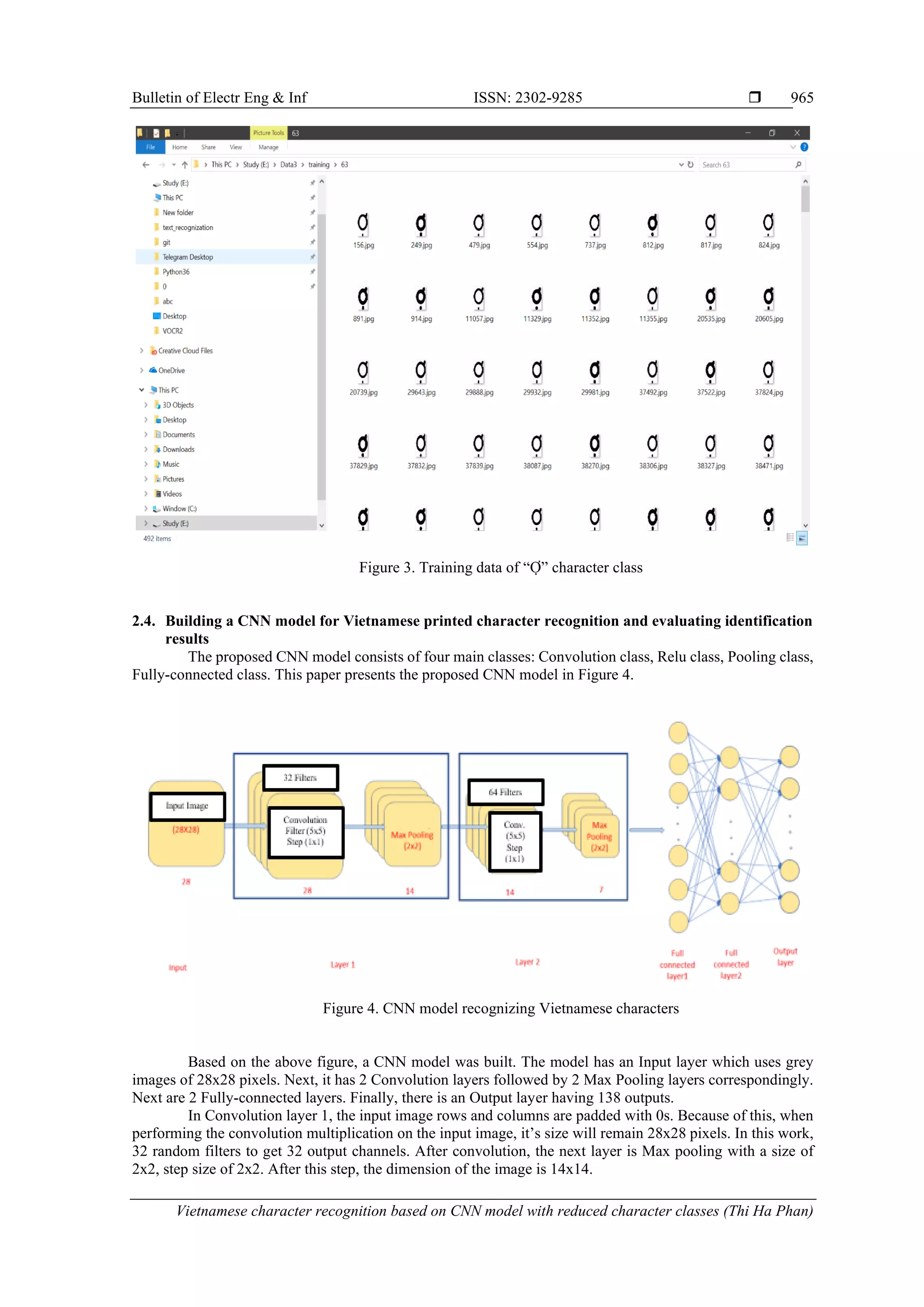 Vietnamese character recognition based on CNN model with reduced ...