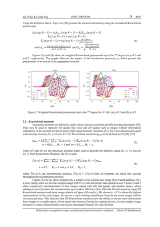 Robust face recognition using convolutional neural networks combined with Krawtchouk moments ...