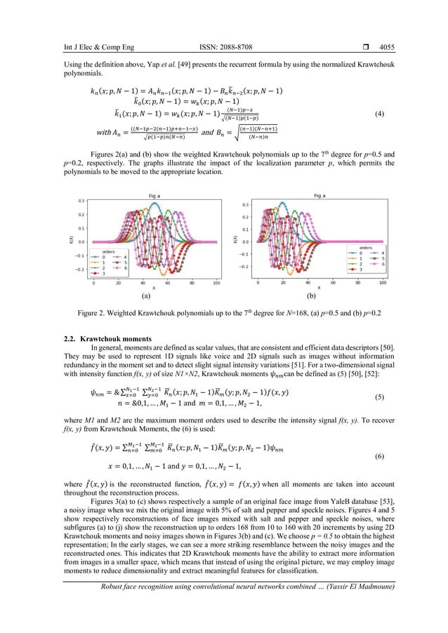 Robust face recognition using convolutional neural networks combined with Krawtchouk moments ...