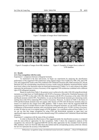 Robust face recognition using convolutional neural networks combined with Krawtchouk moments ...
