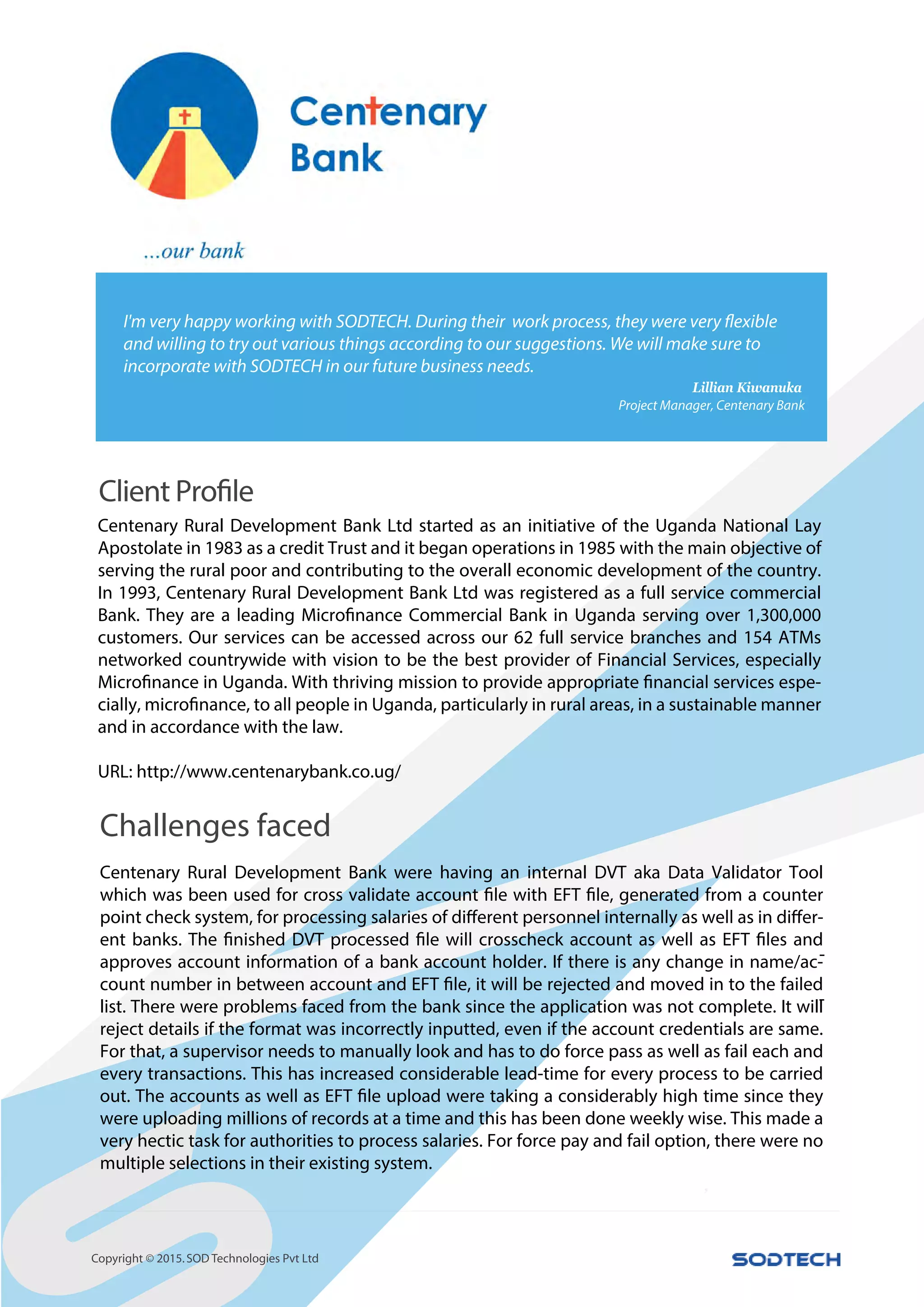 Case-Study-Centanary Bank | PDF