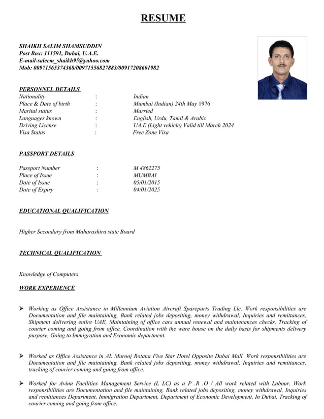 SALIM RESUME | PDF