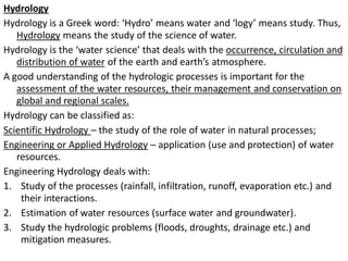 Engineering hydrology for civil Engineering student | PPT