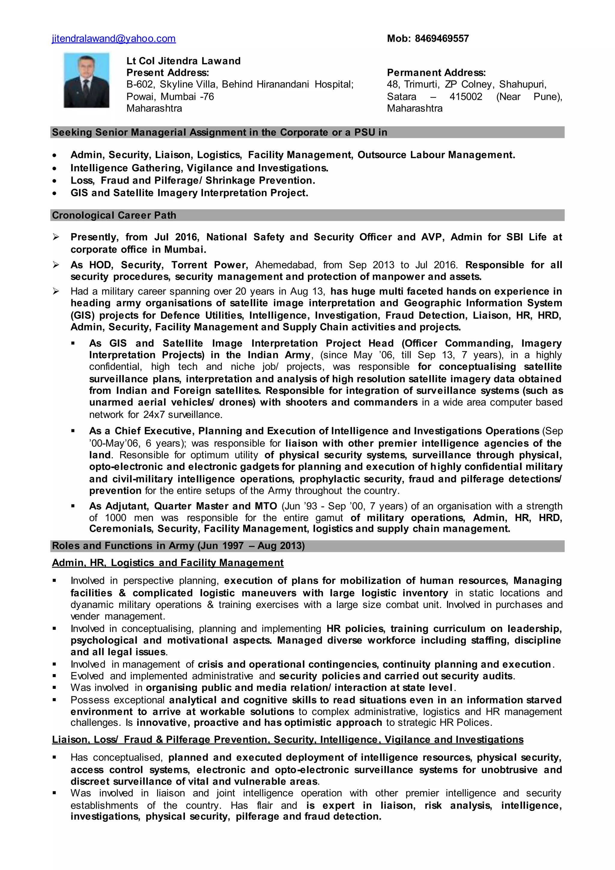 Lt Col Jitendra Lawand_ Security and Admin | DOCX