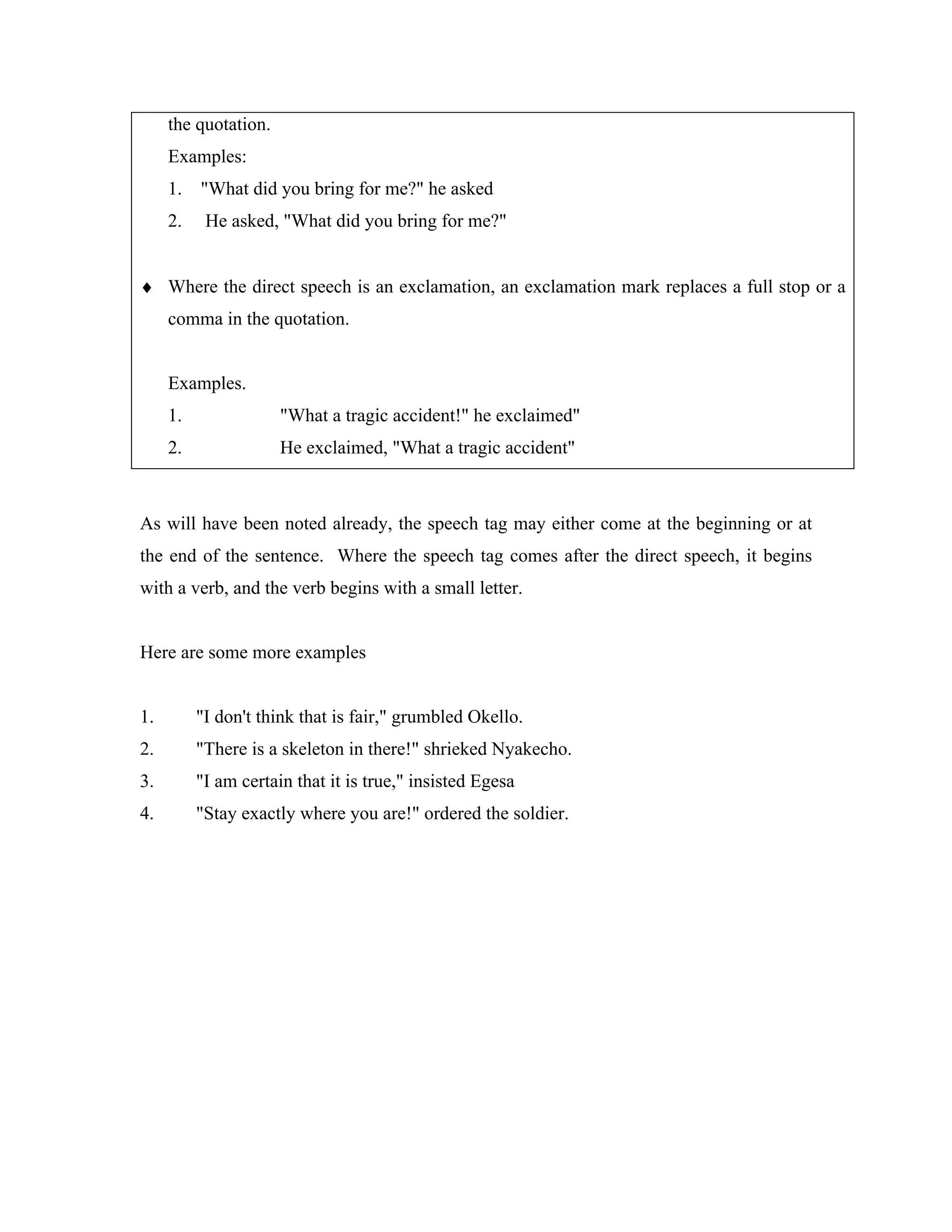 Direct and Indirect Speech Notes | PDF