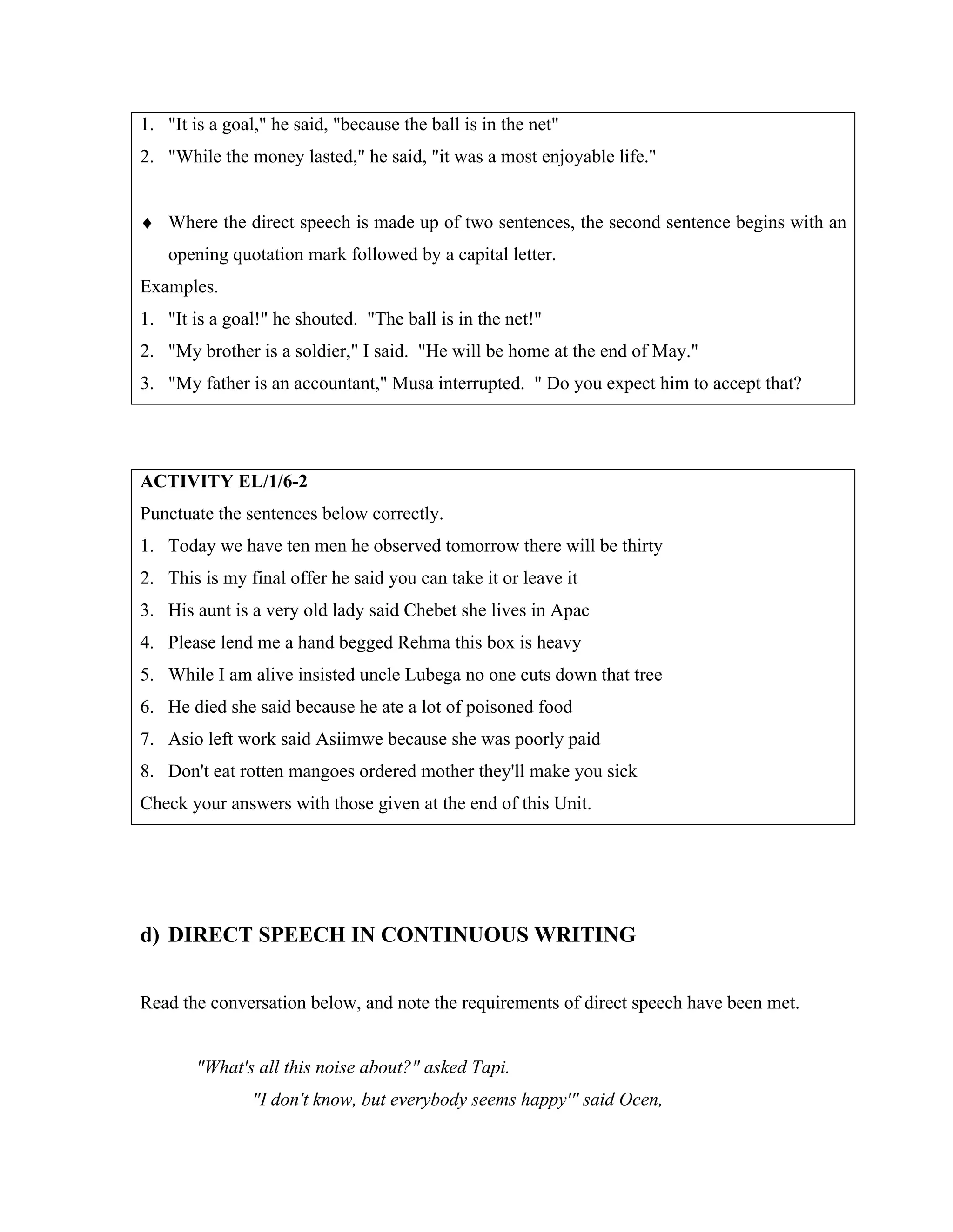 Direct and Indirect Speech Notes | PDF