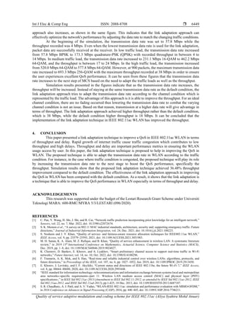 Quality of service adaptive modulation and coding scheme for IEEE 802.11ac