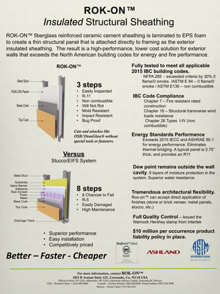 Rok-on Insulated Sheathing 3 page Brochure | PDF