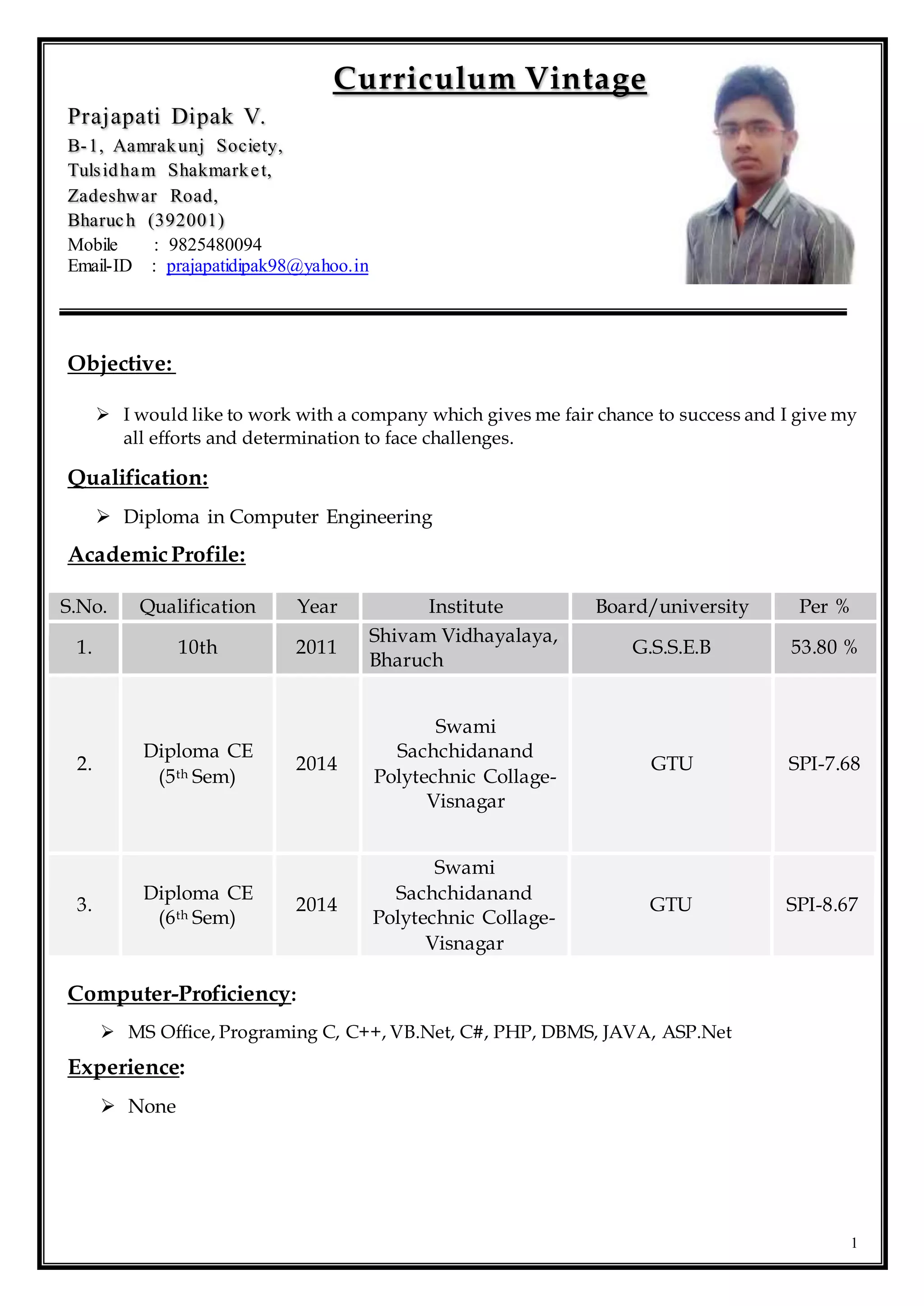 Dipak Resume | DOCX