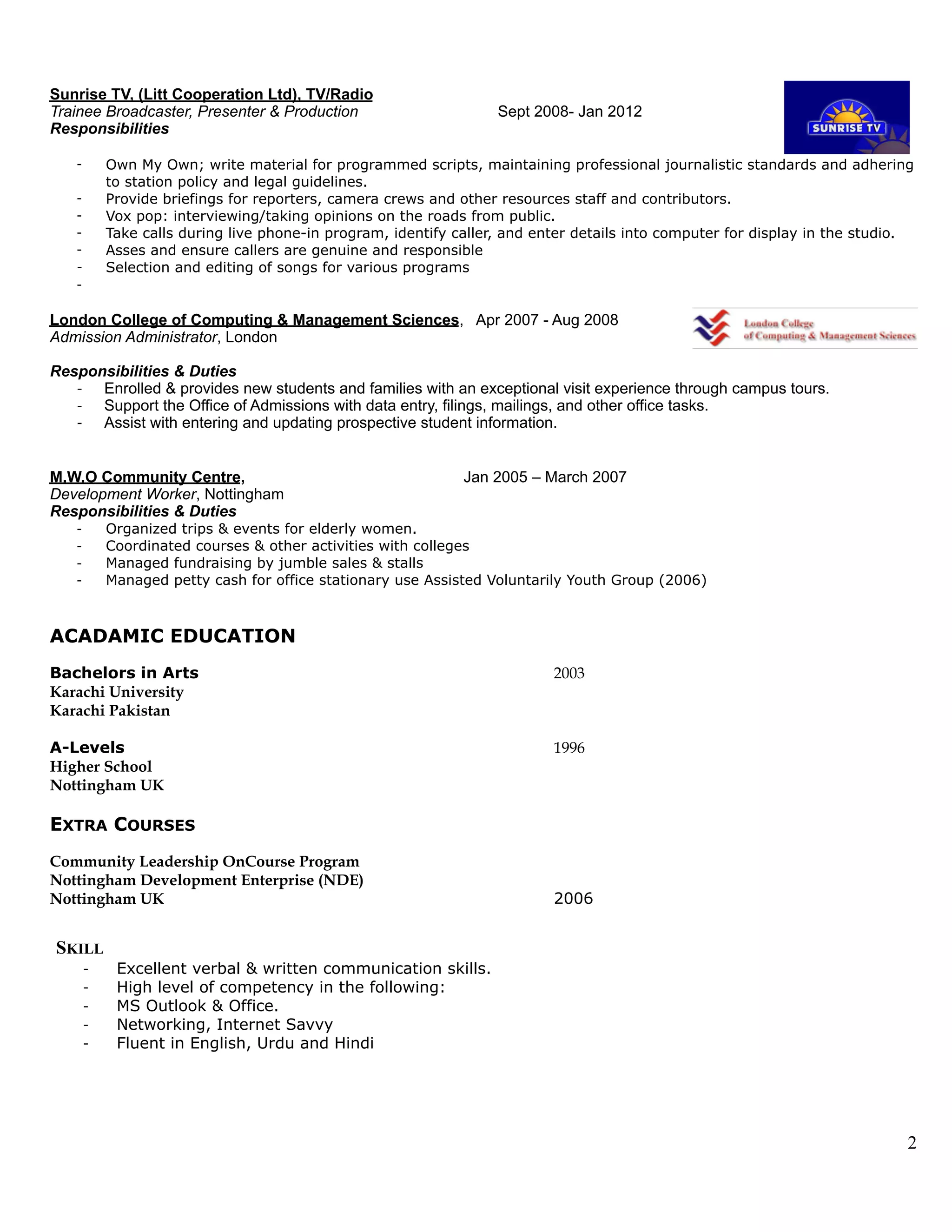 Shumaila Siddiqui-CV | PDF