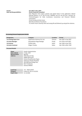 Oracle Financial with 8 years 4 months | DOC