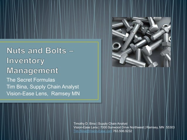 Nuts and Bolts – Inventory Management | PPT