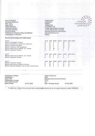 Degree - Master of Science (MSc UK) | PDF