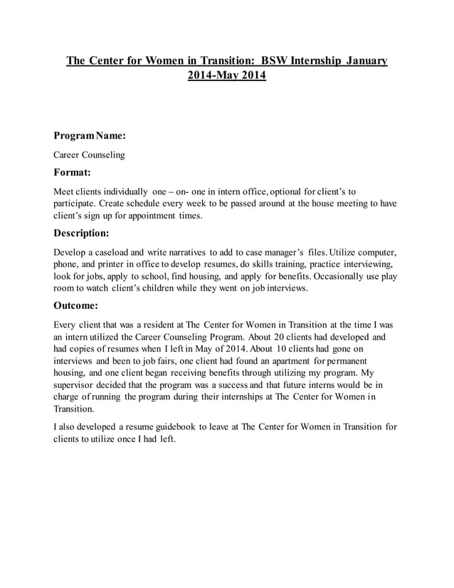 The Center for Women in Transition-program | PDF