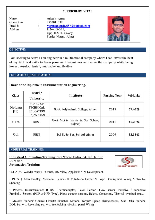 ankush cv (1) | DOCX | Business | Business and Finance