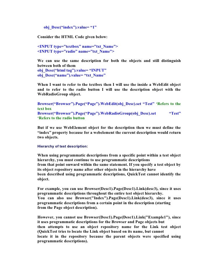 46484576 Descriptive Programming In Qtp Basics