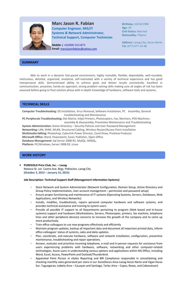 Resume - Marc Jason Fabian | PDF