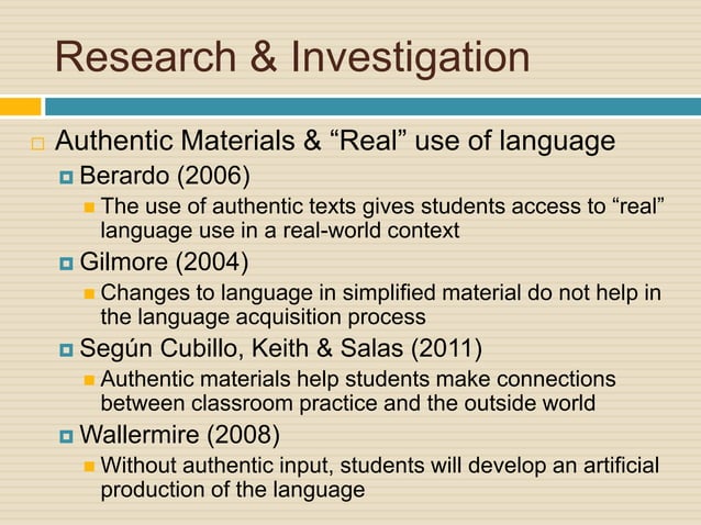 Authentic materials in the classroom-prescott presentation | PPT
