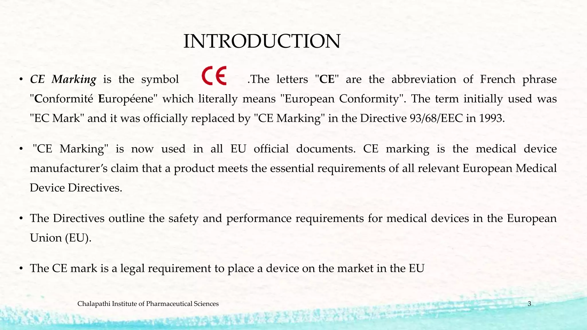 Regulatory requirements for CE CERTIFICATION of Medical Devices in ...