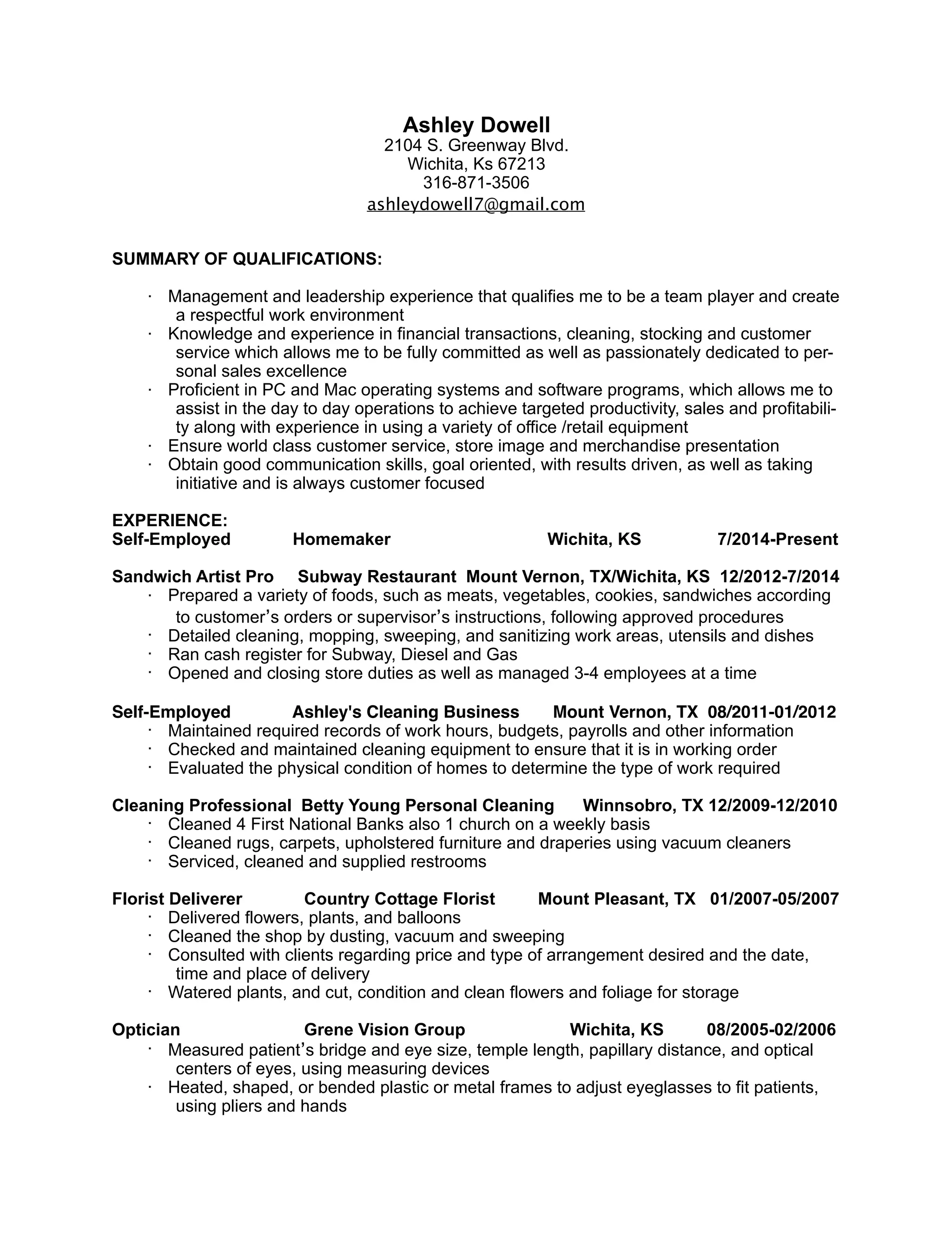 2016 Resume Ashley | PDF | Eye and Vision Conditions | Diseases and ...