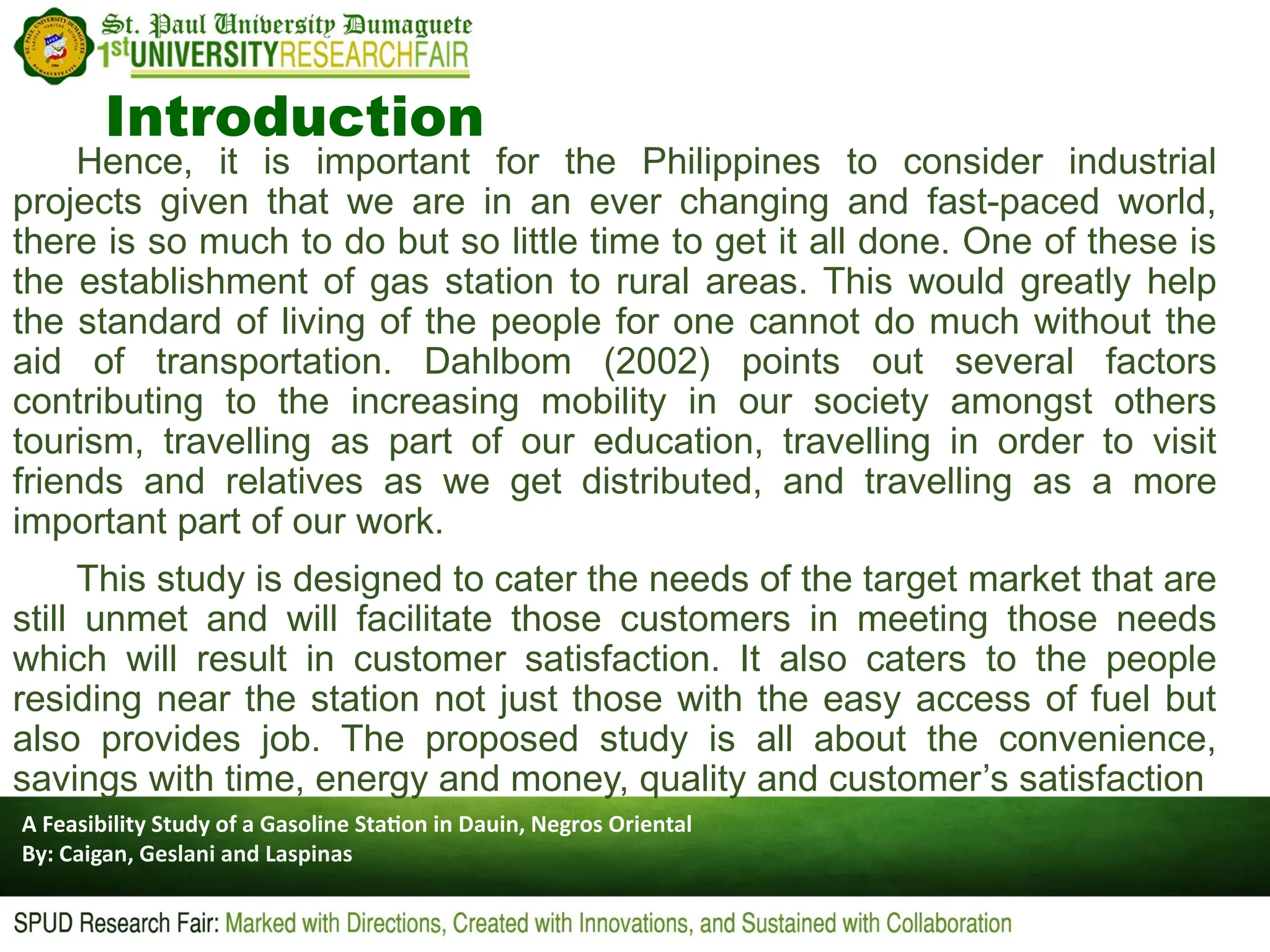 Feasibility Study of Gasoline Station in PHilippines | PDF