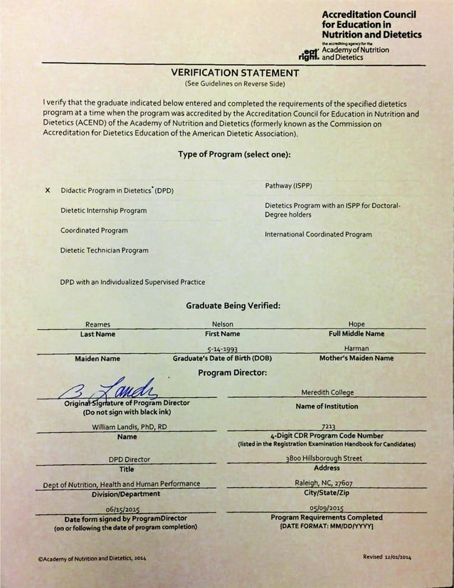 DPD Verification Statement | PDF