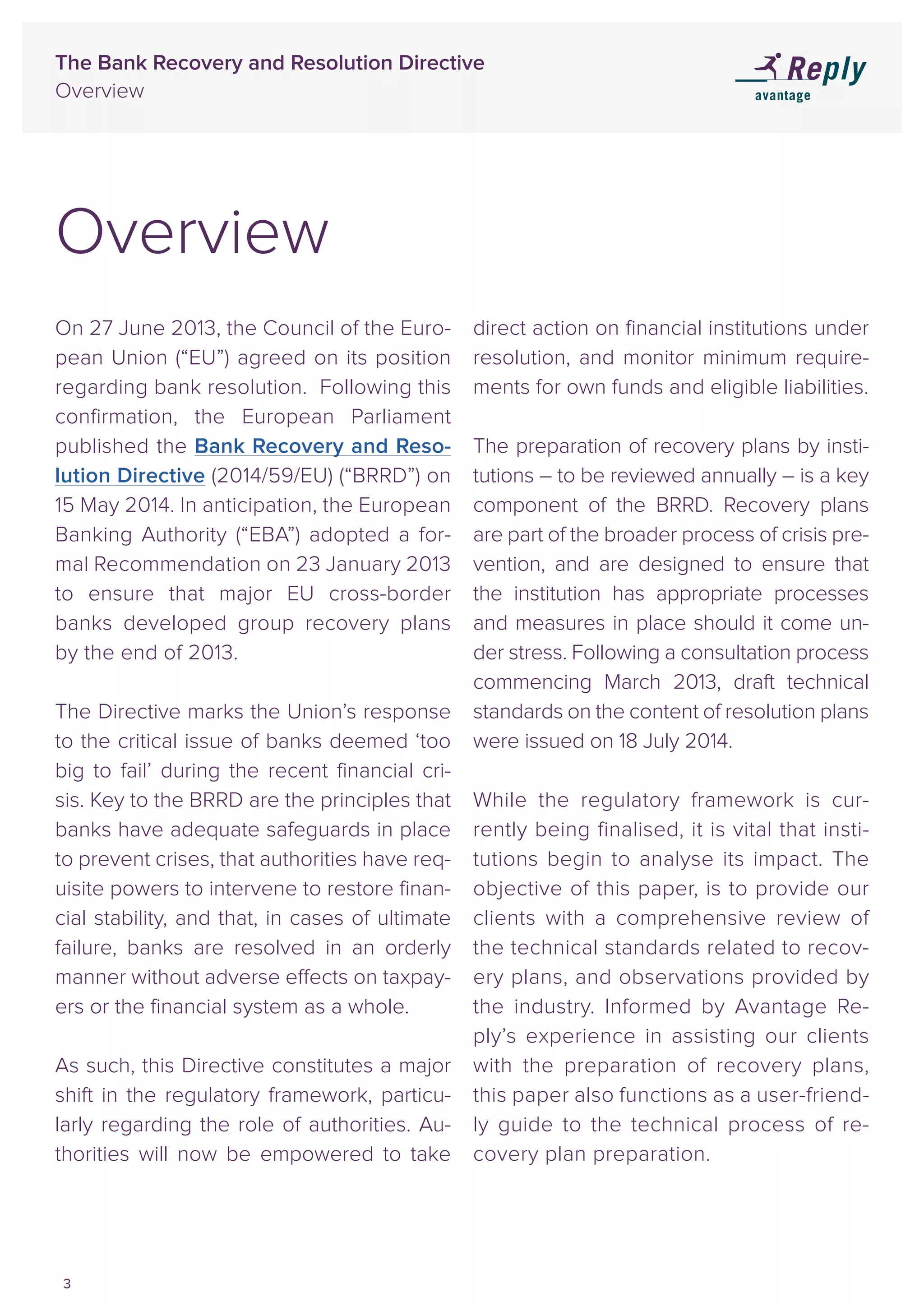 The-bank-recovery-and-resolution-directive-Jan15 | PDF