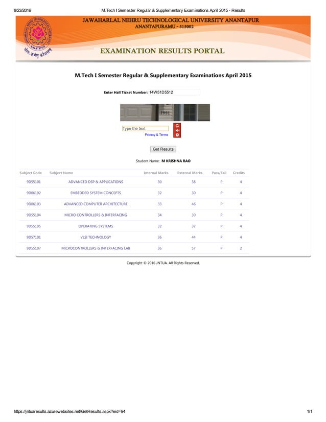 mtech 1sem results | PDF