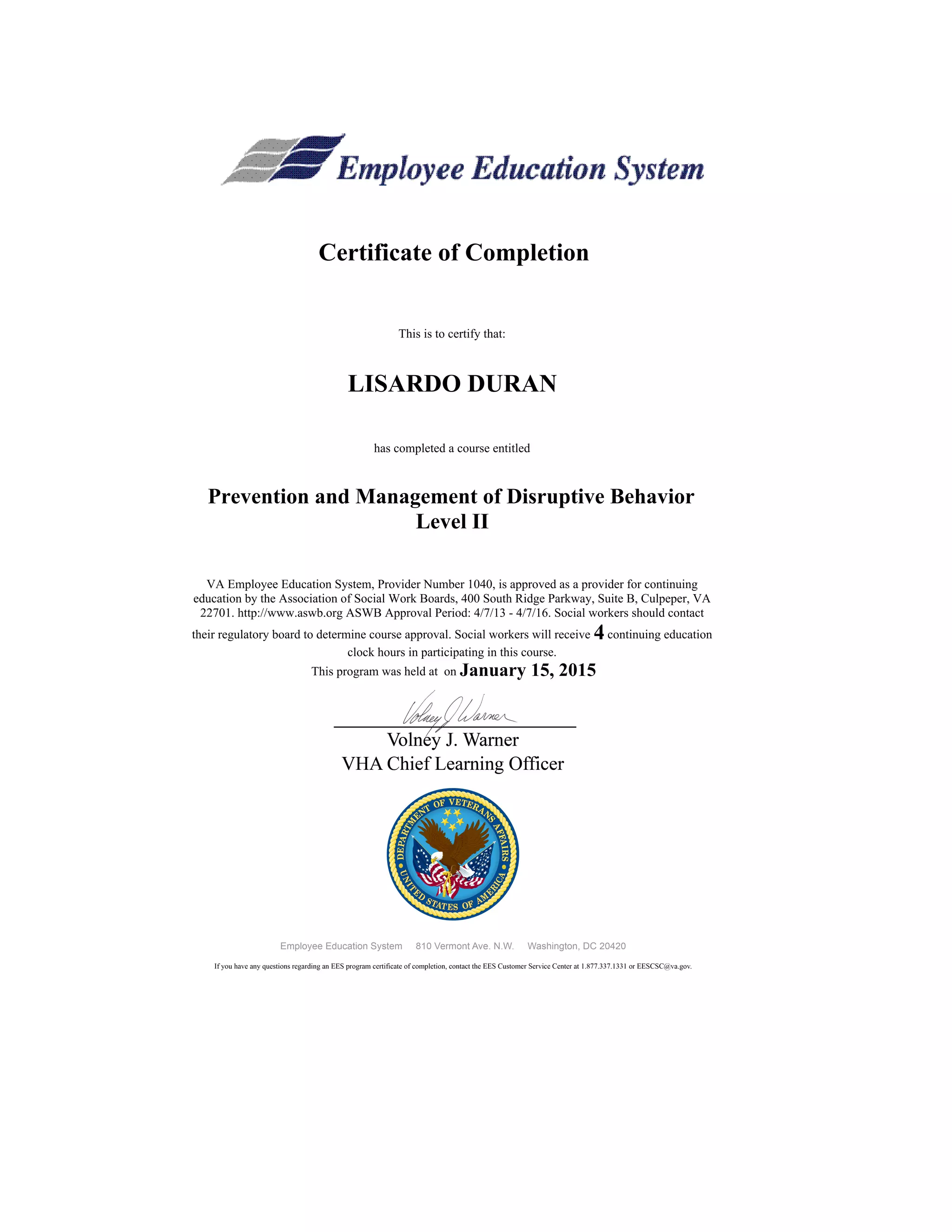 Prevention and Management of Disruptive Behavior | PDF