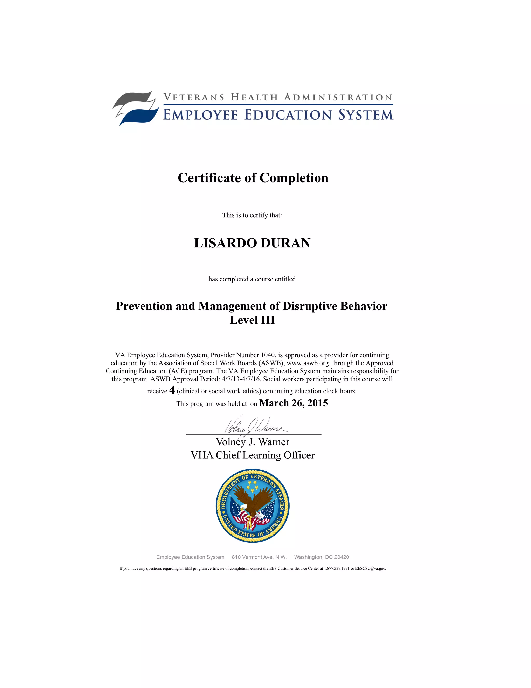Prevention and Management of Disruptive Behavior | PDF