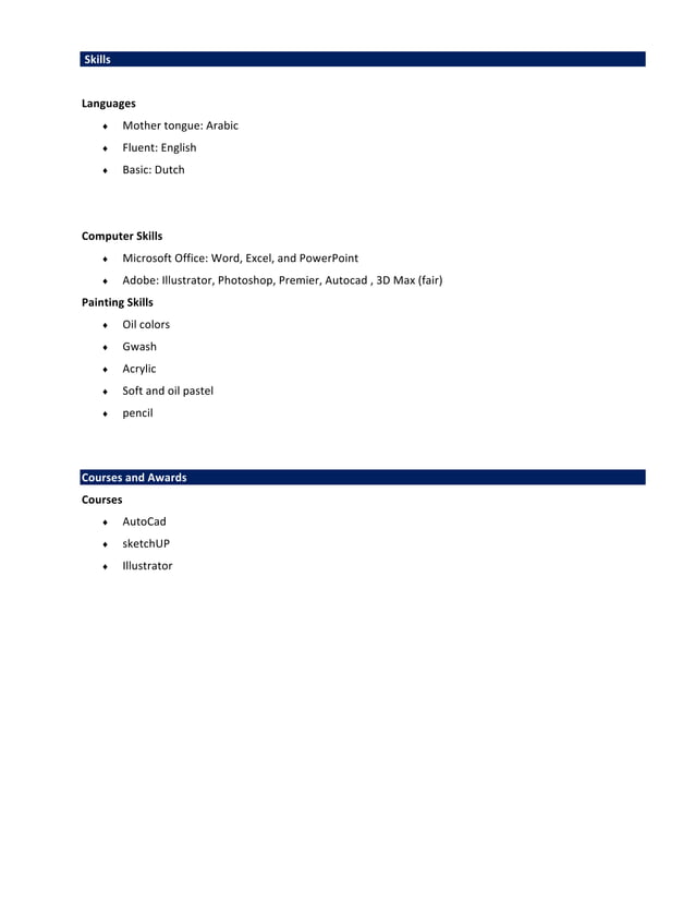 Nesma Mohamed Hassan C.V | PDF | Painting | Arts and Crafts