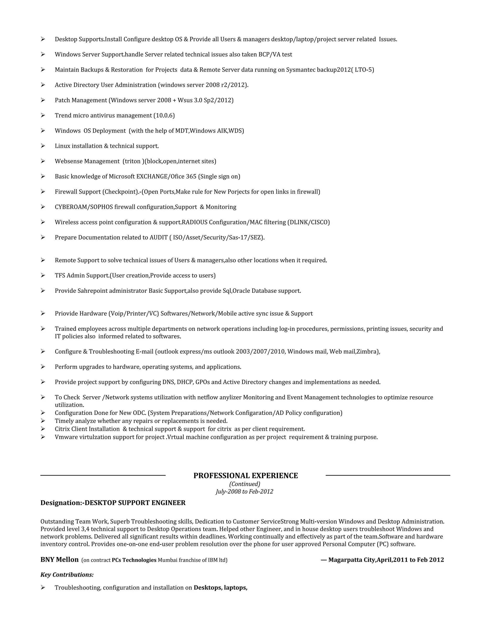 Server,System Administration Resume | DOC