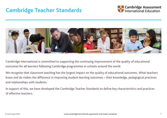 466465-cambridge-teacher-standards.pdf | Professional School ...