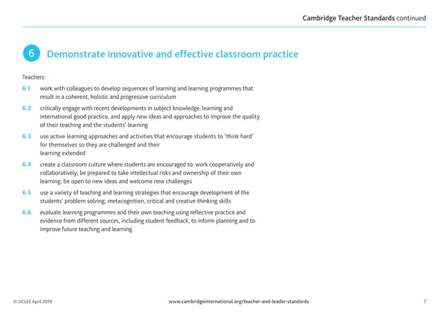 466465-cambridge-teacher-standards.pdf | Professional School ...