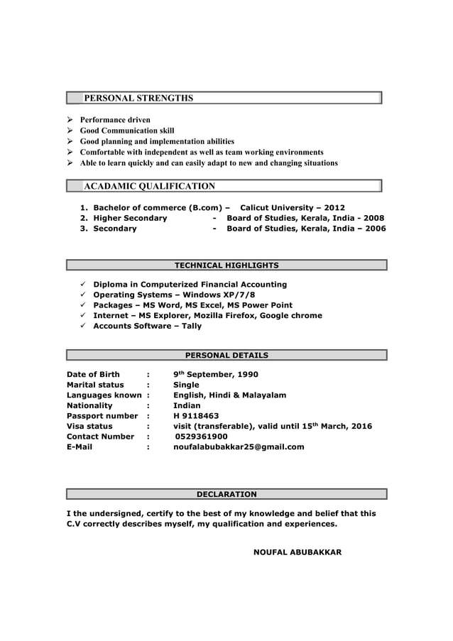CV OF NAUFAL | PDF