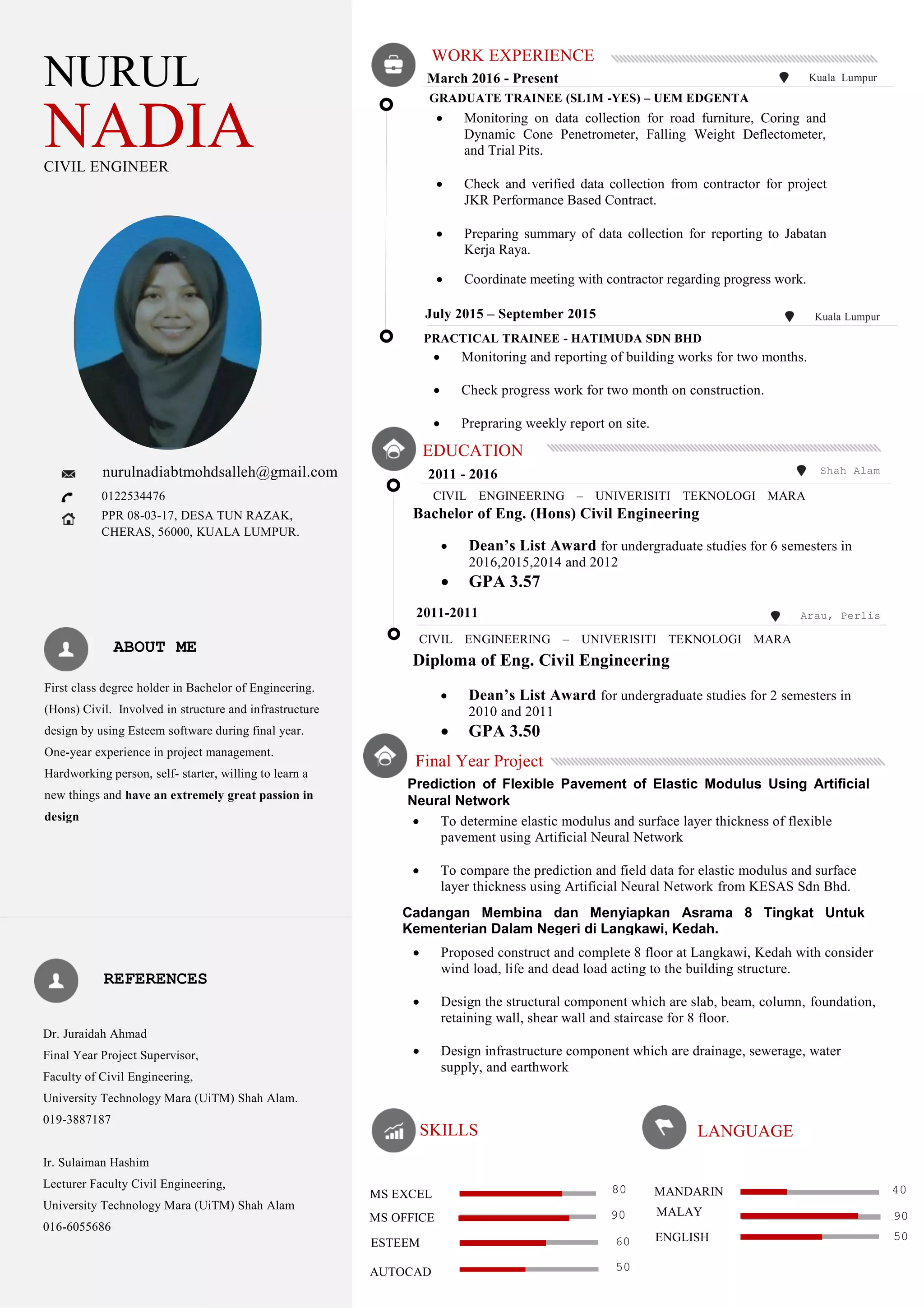 Resume Nurul Nadia Bt Mohd Salleh | PDF