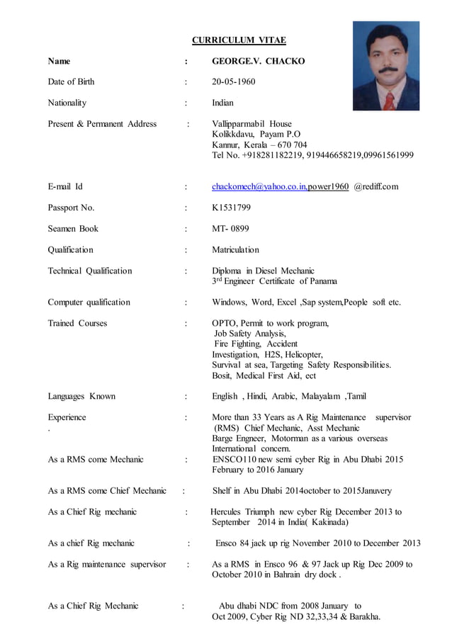 george chacko cv - Copy | PDF