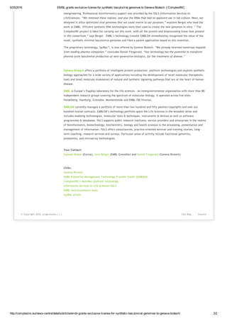 EMBL grants exclusive license for synthetic baculoviral genomes to ...