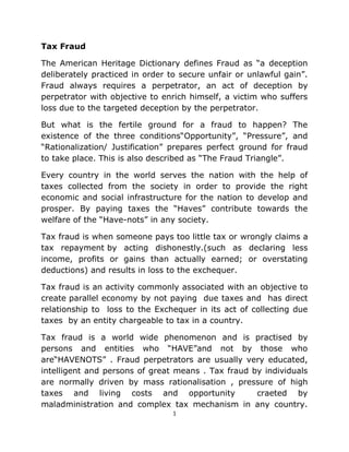Tax Fraud research paper | PDF | Free Download