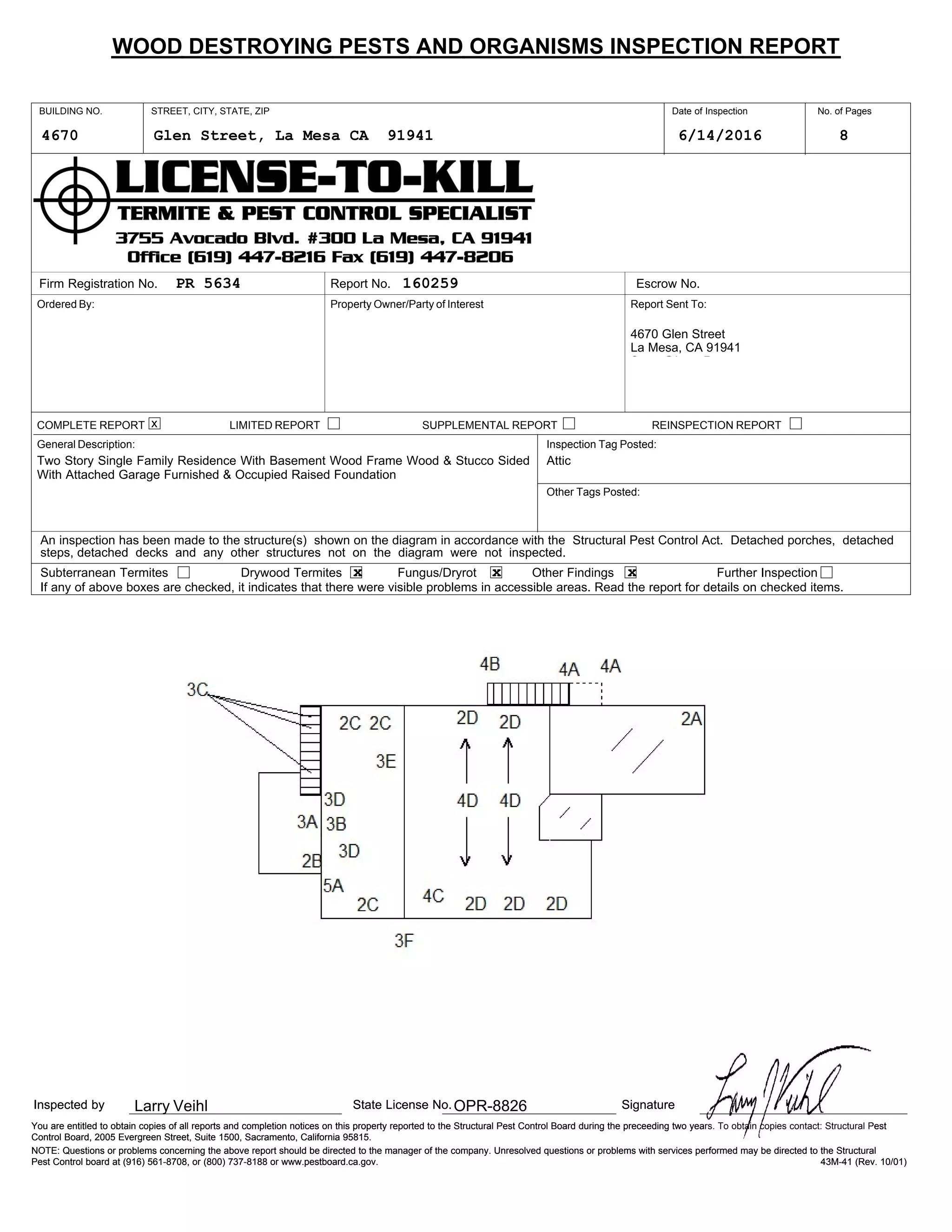 Termite Report for 4670 Glen St La Mesa CA | PDF