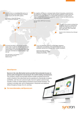 Syncron Overview Brochure | PDF