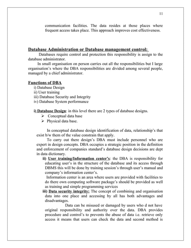 Rdbms Notes Doc Databases Computer Software And Applications