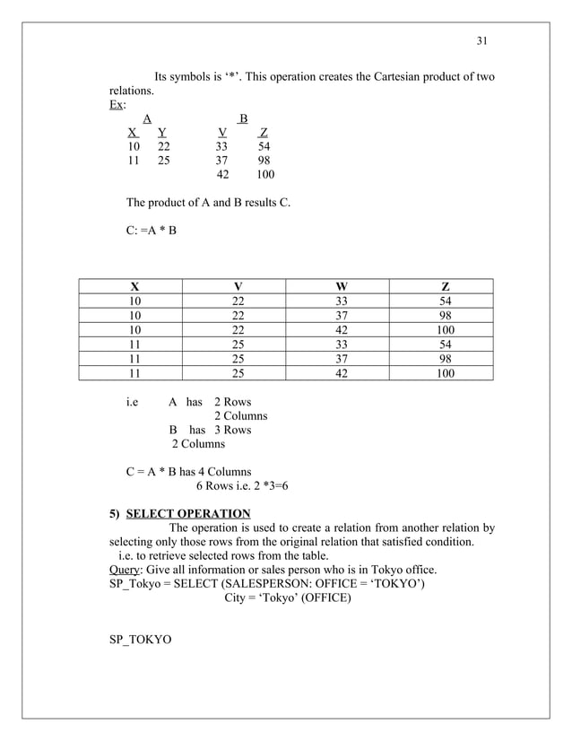 Rdbms Notes Doc Databases Computer Software And Applications
