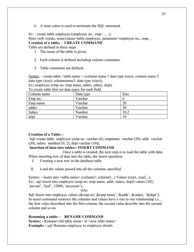 rdbms-notes | DOC | Databases | Computer Software and Applications
