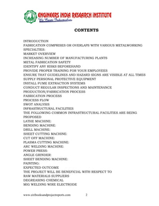 Detailed Project Report on STEEL FABRICATION WORK | PDF
