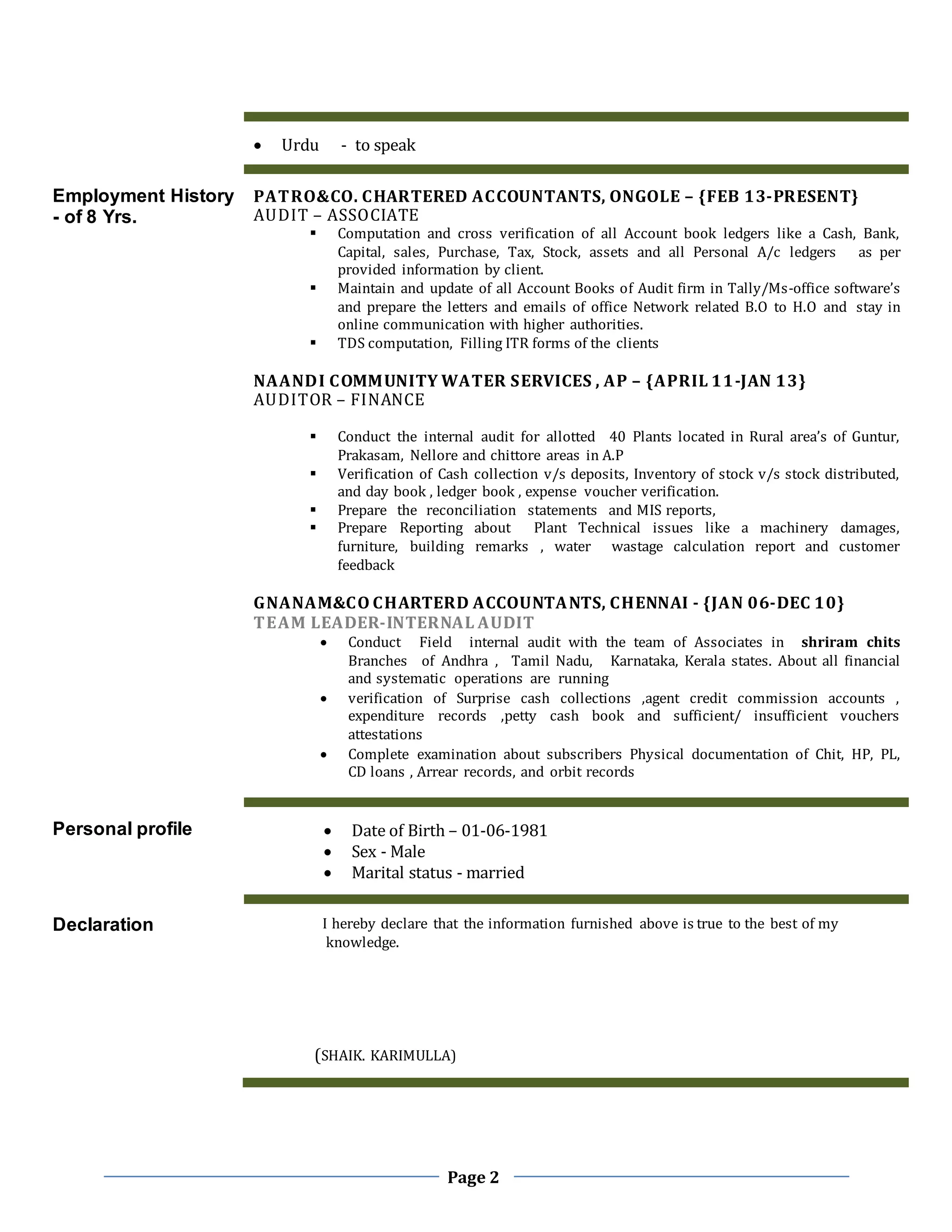 karimulla CV2 | PDF
